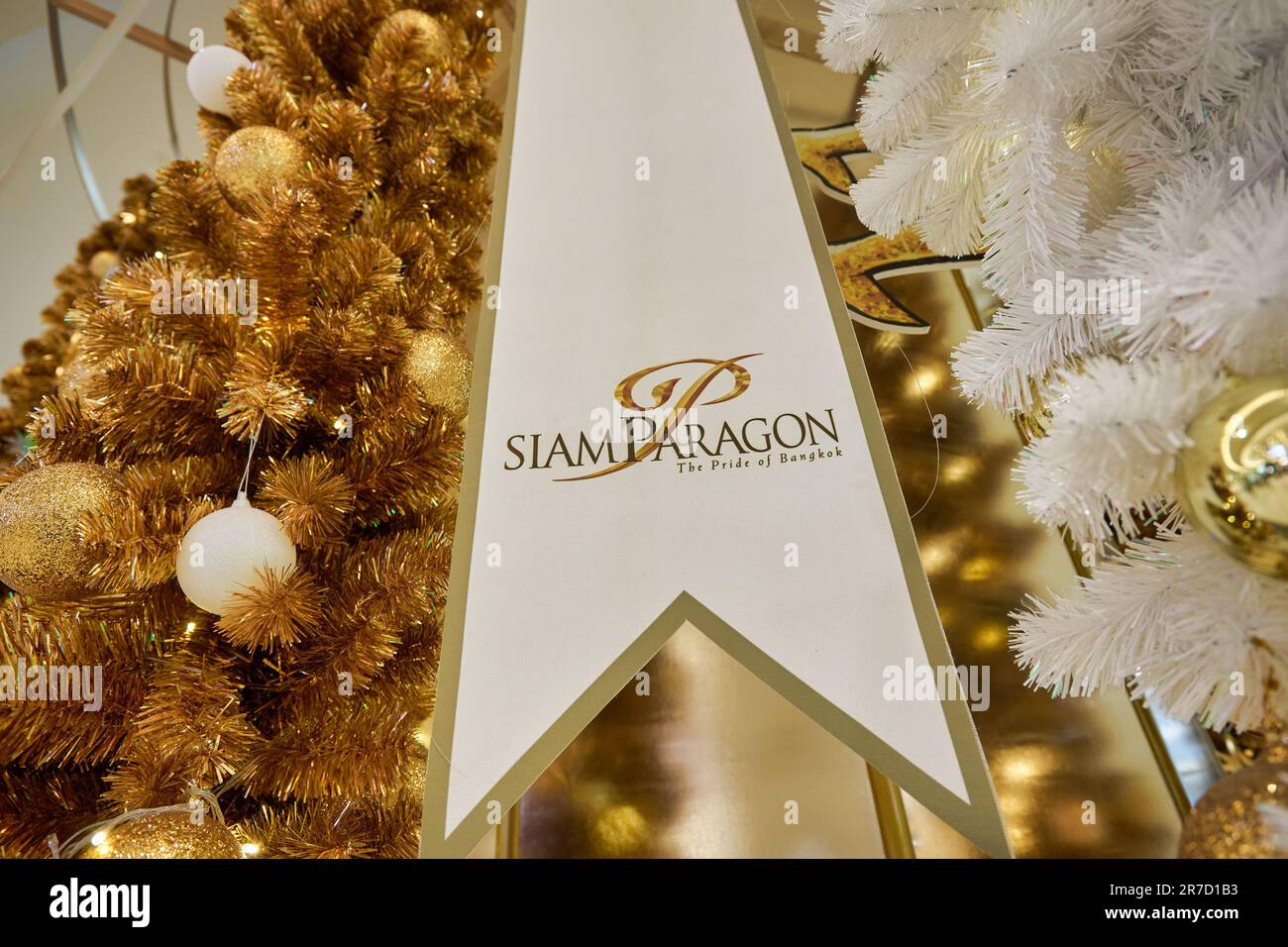 BANGKOK, THAILAND - CIRCA JANUARY, 2020: close up shot of Siam Paragon ...