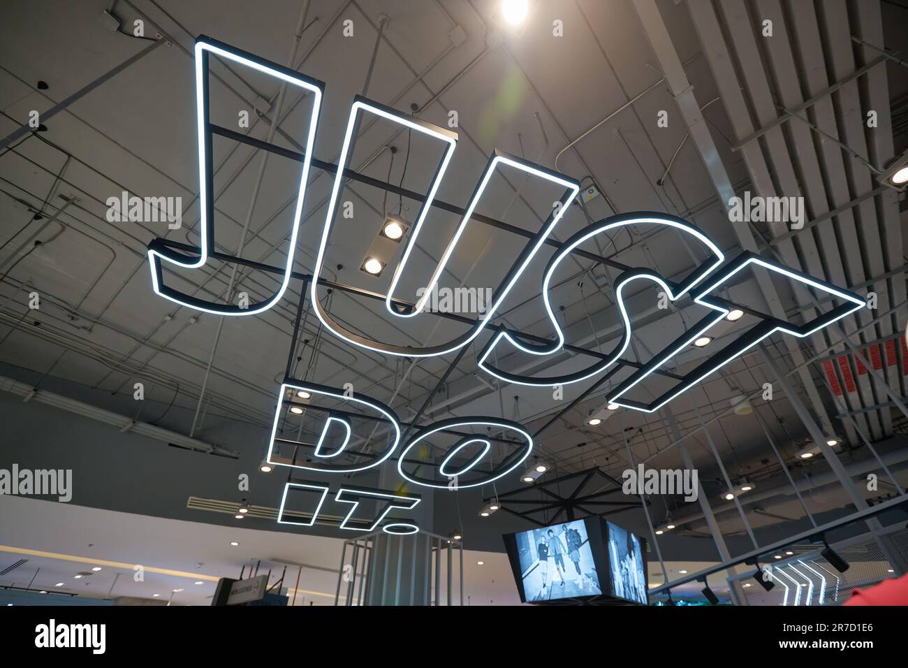 BANGKOK, THAILAND - CIRCA JANUARY, 2020: Just Do It sign seen at Siam ...