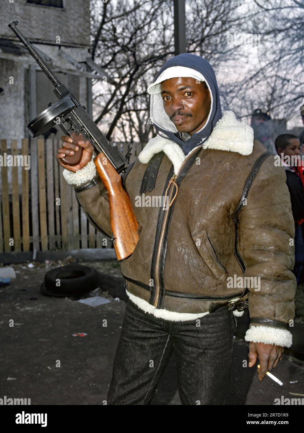 WASHINGTON DC - JANUARY 15, 1994 Man shows off his replica Thompson 45 ...