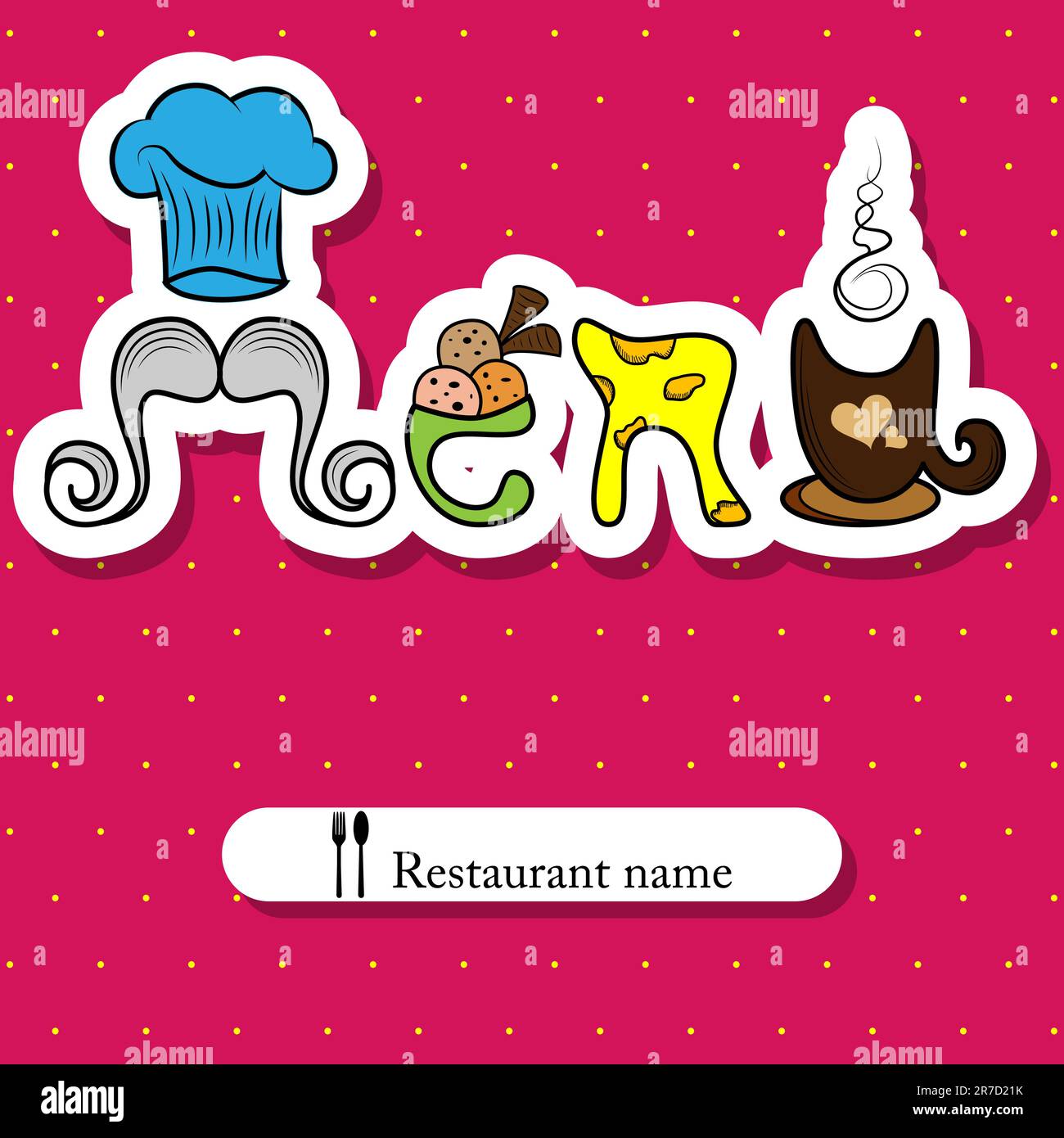 Vector menu pattern with funny letters Stock Vector Image & Art - Alamy