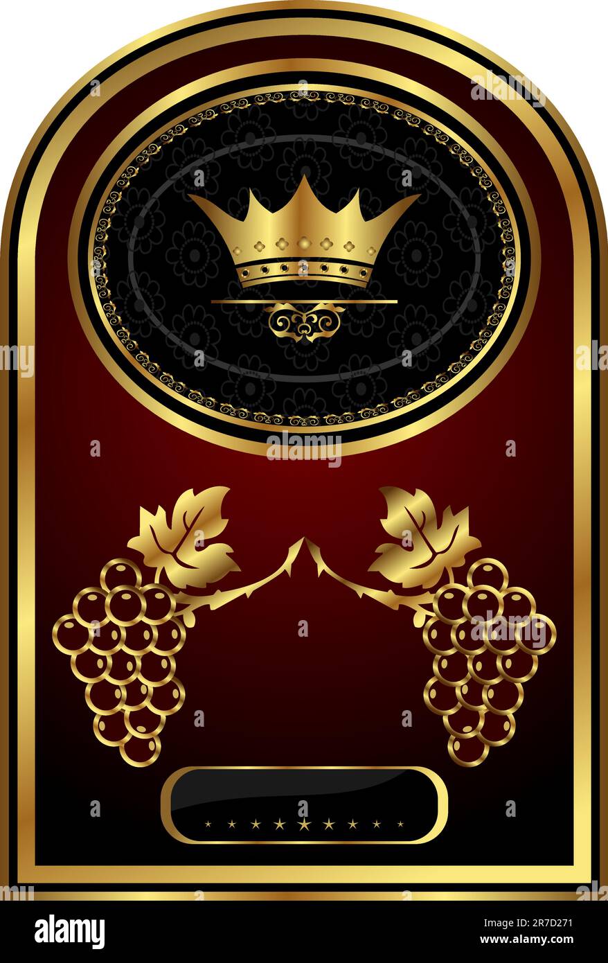 Illustration golden frame label for packing wine- vector Stock Vector ...