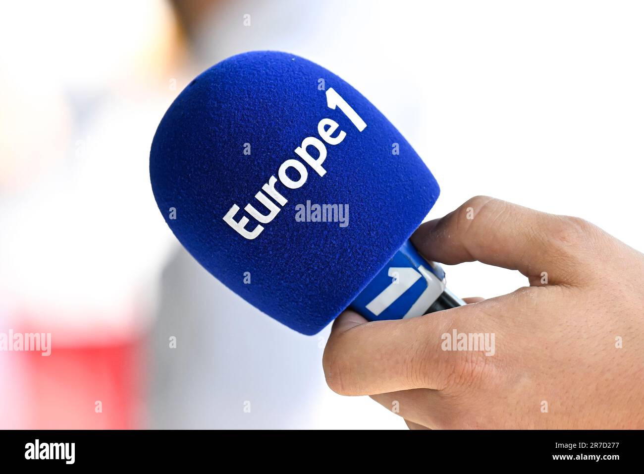 Paris, France. 14th June, 2023. Illustration picture shows a microphone ...