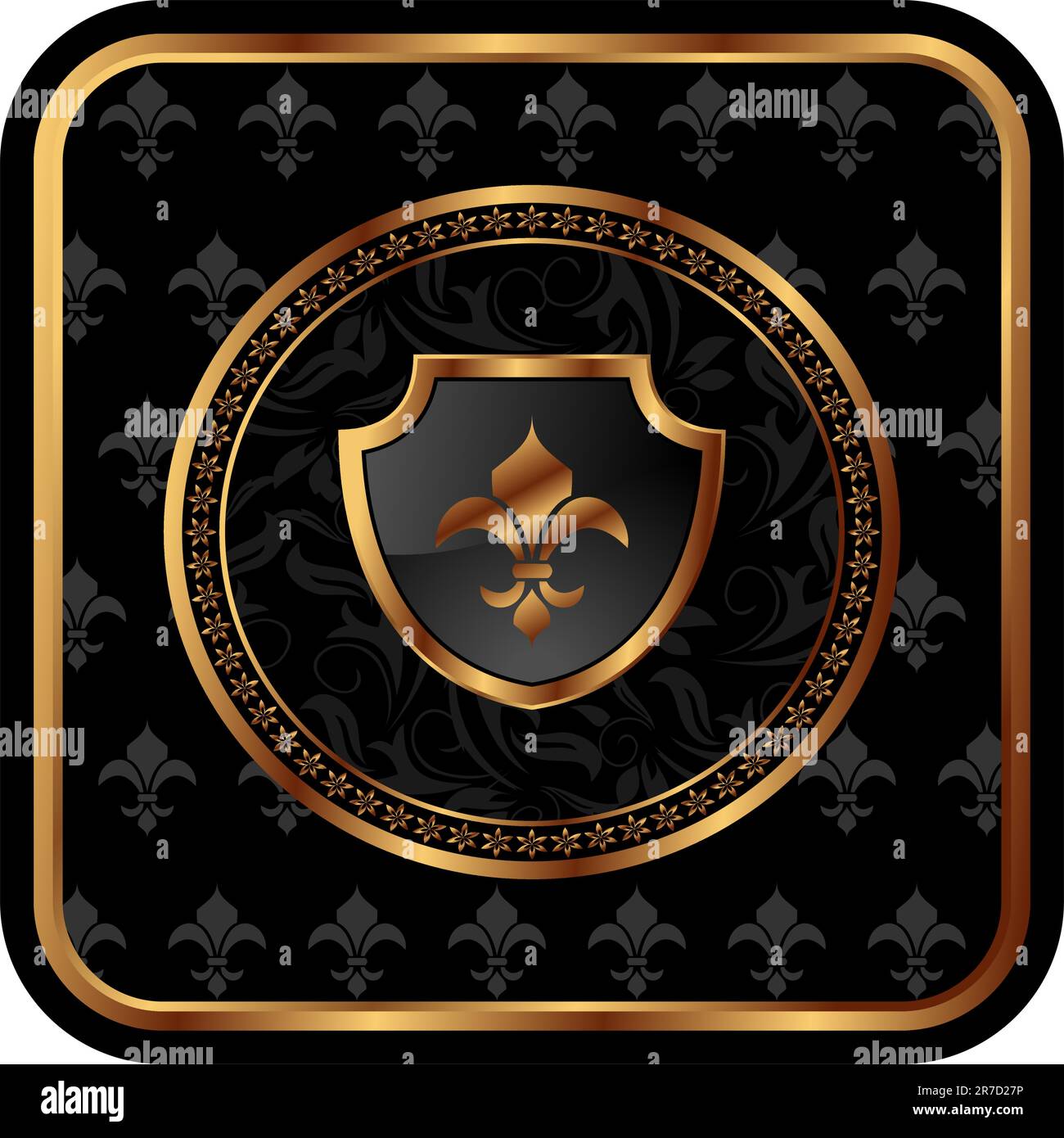 Illustration golden frame with shield - vector Stock Vector Image & Art ...