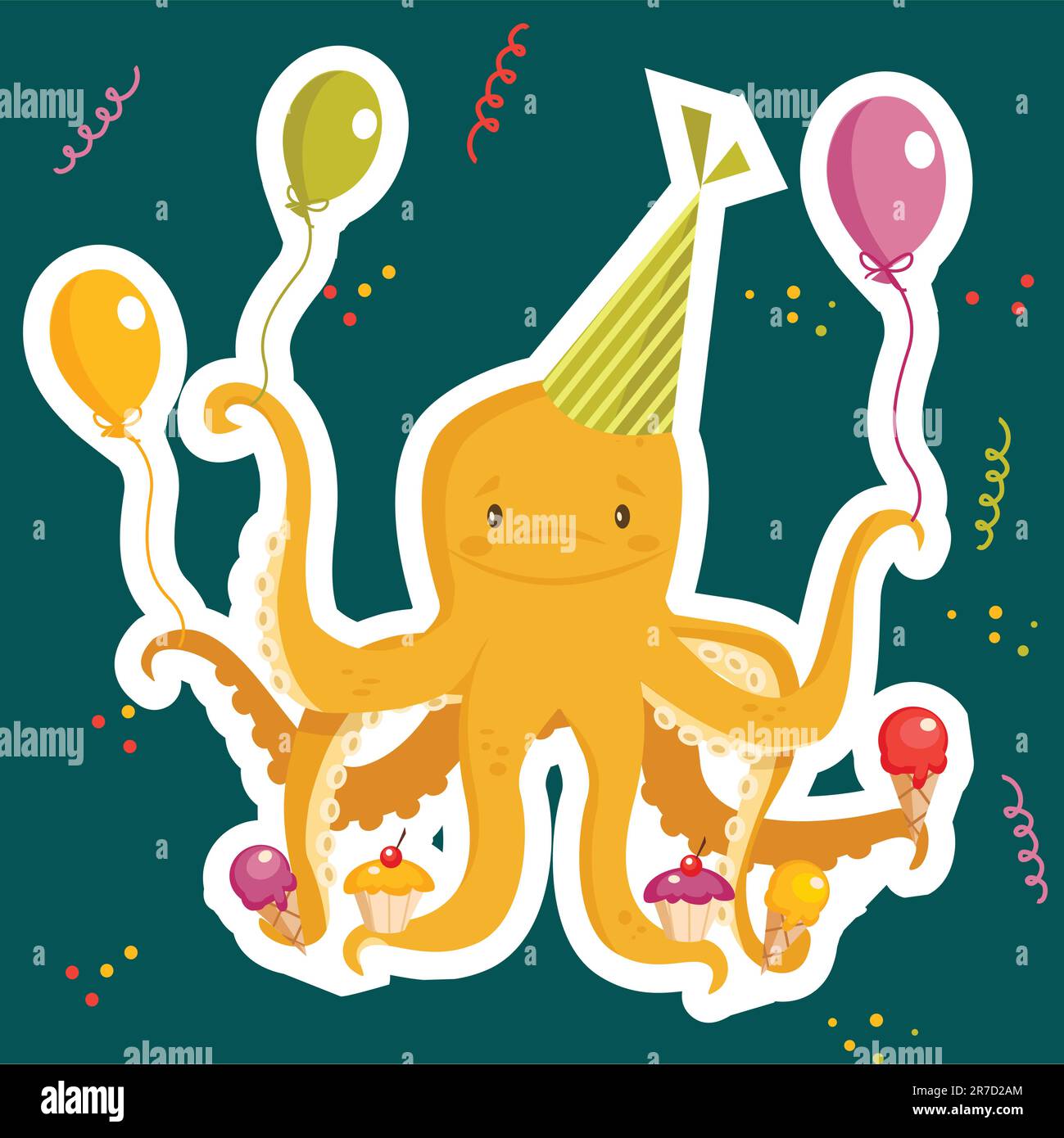 Birthday Party Card Vector Illustration Stock Vector Image And Art Alamy