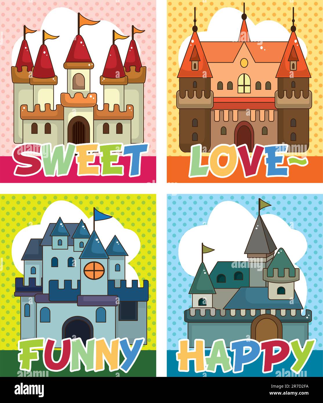 cartoon castle card Stock Vector Image & Art - Alamy