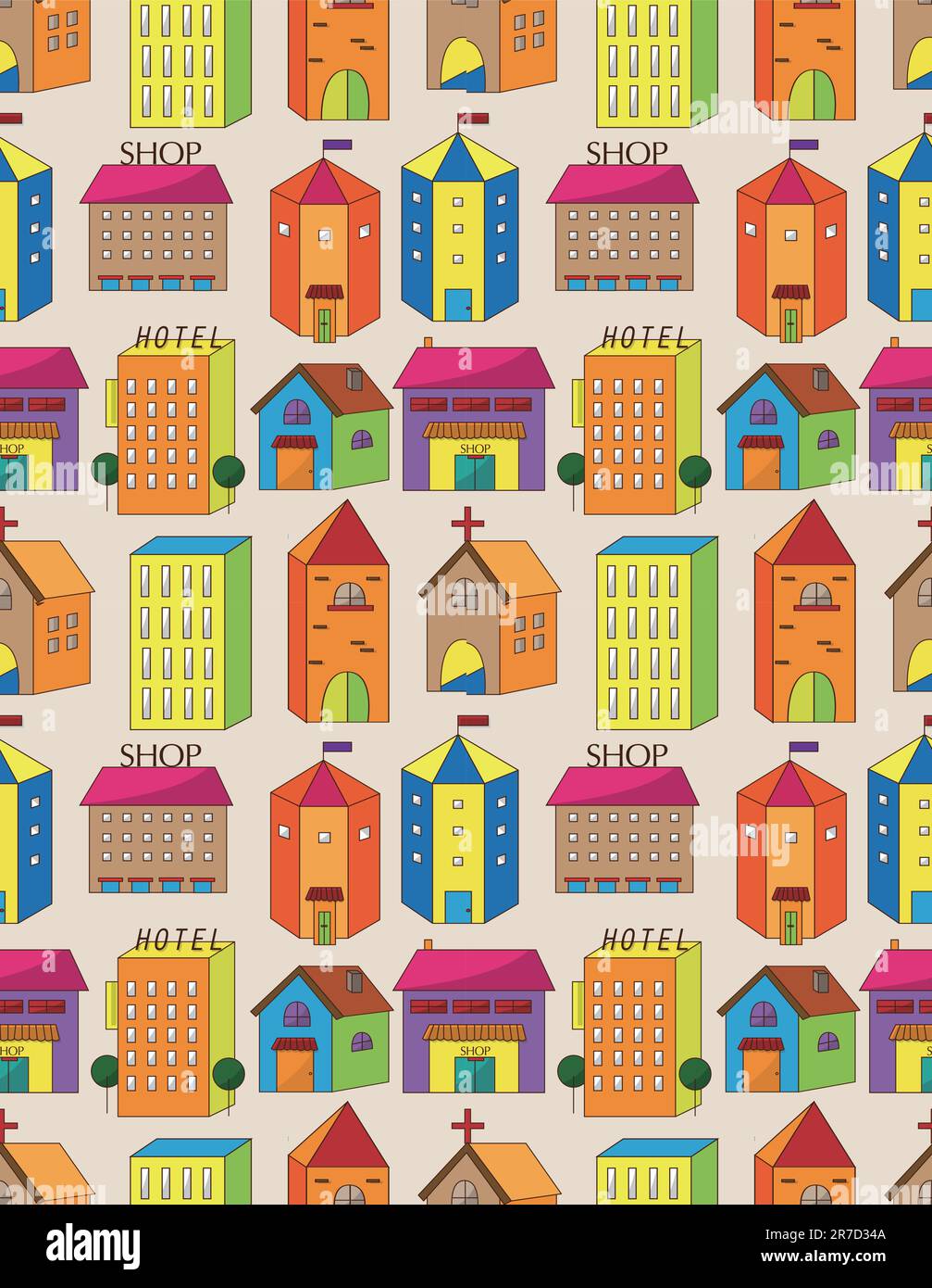 seamless house pattern Stock Vector Image & Art - Alamy