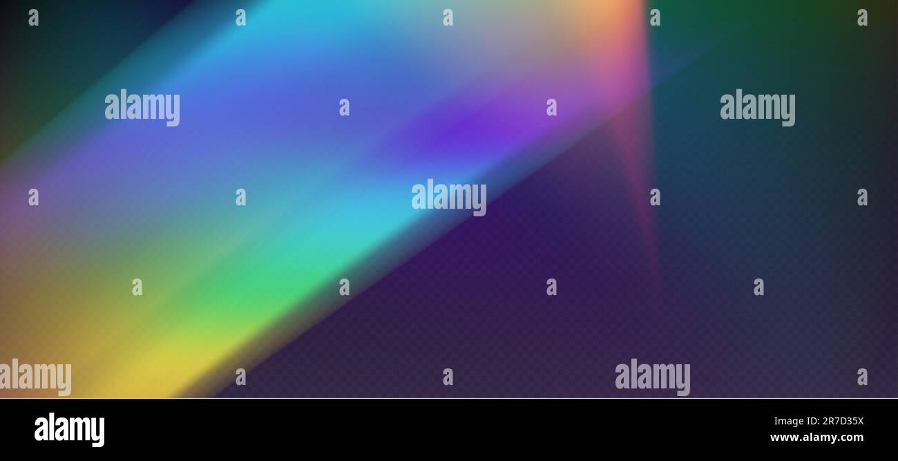 Rainbow refraction overlay, prism light effect, leak flare Stock Vector ...