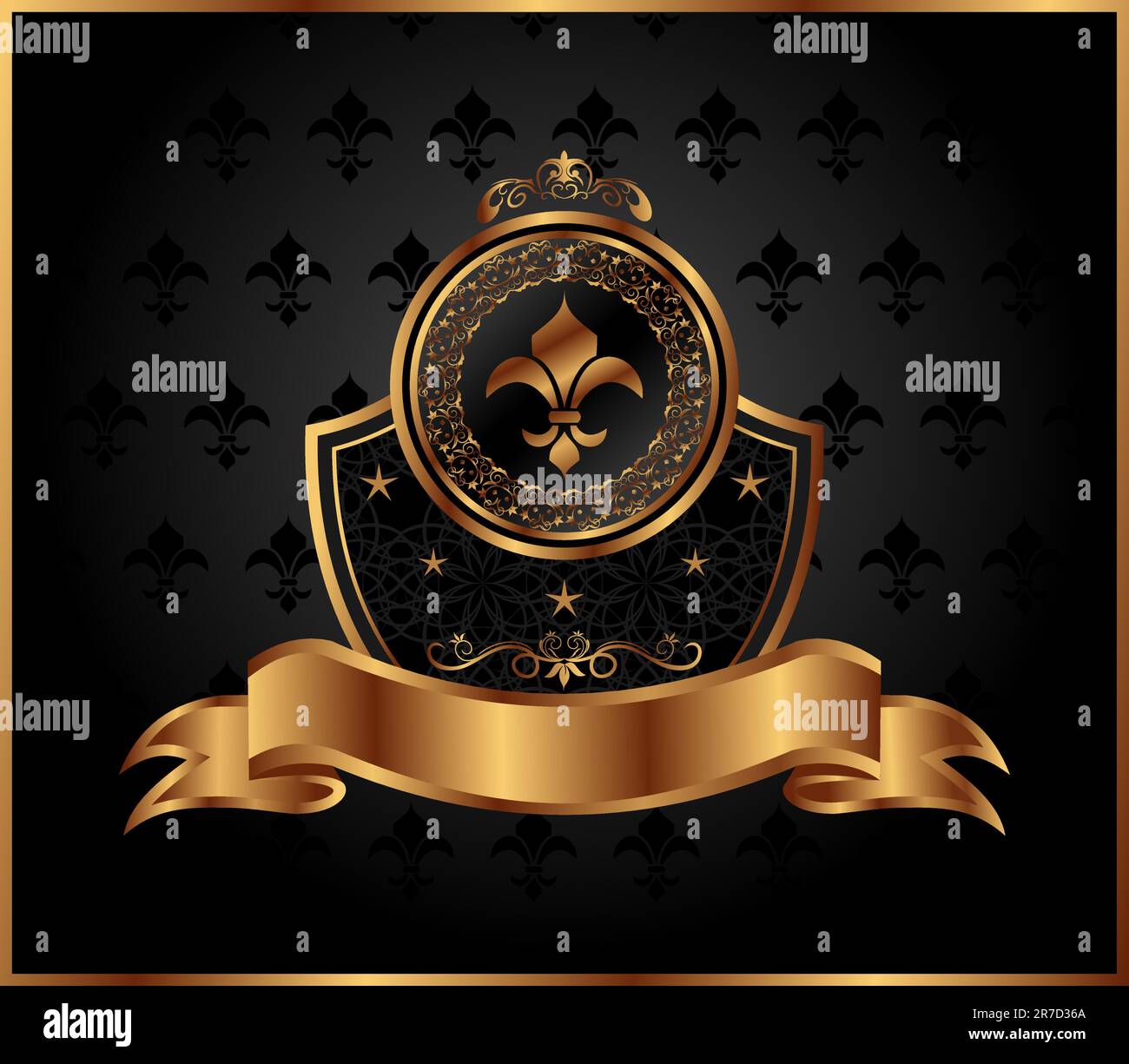 Illustration royal golden frame with fleur de lis - vector Stock Vector ...