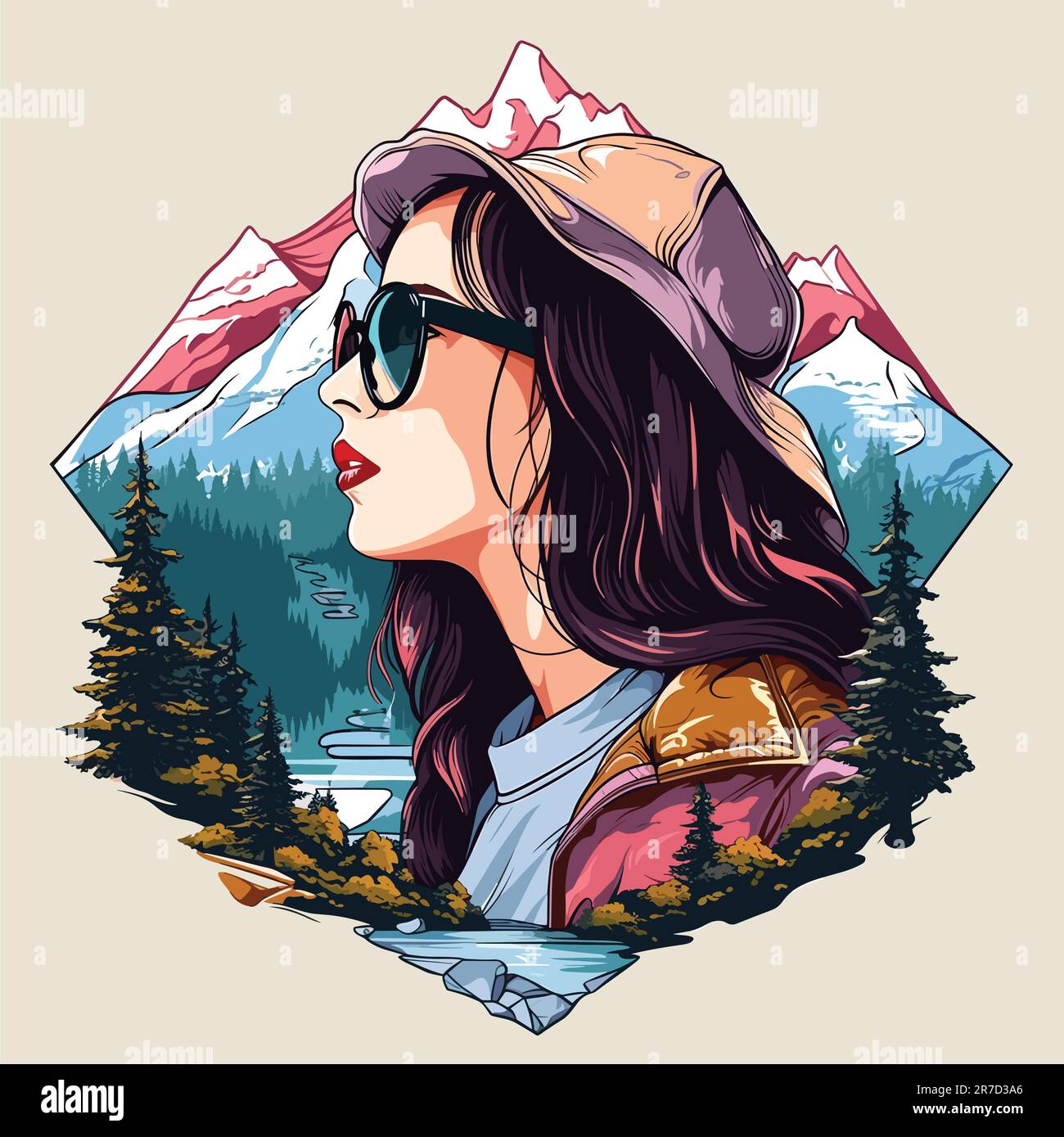 Summit Style: Inspiring Vector Art for Girls Who Love Mountain Climbing ...