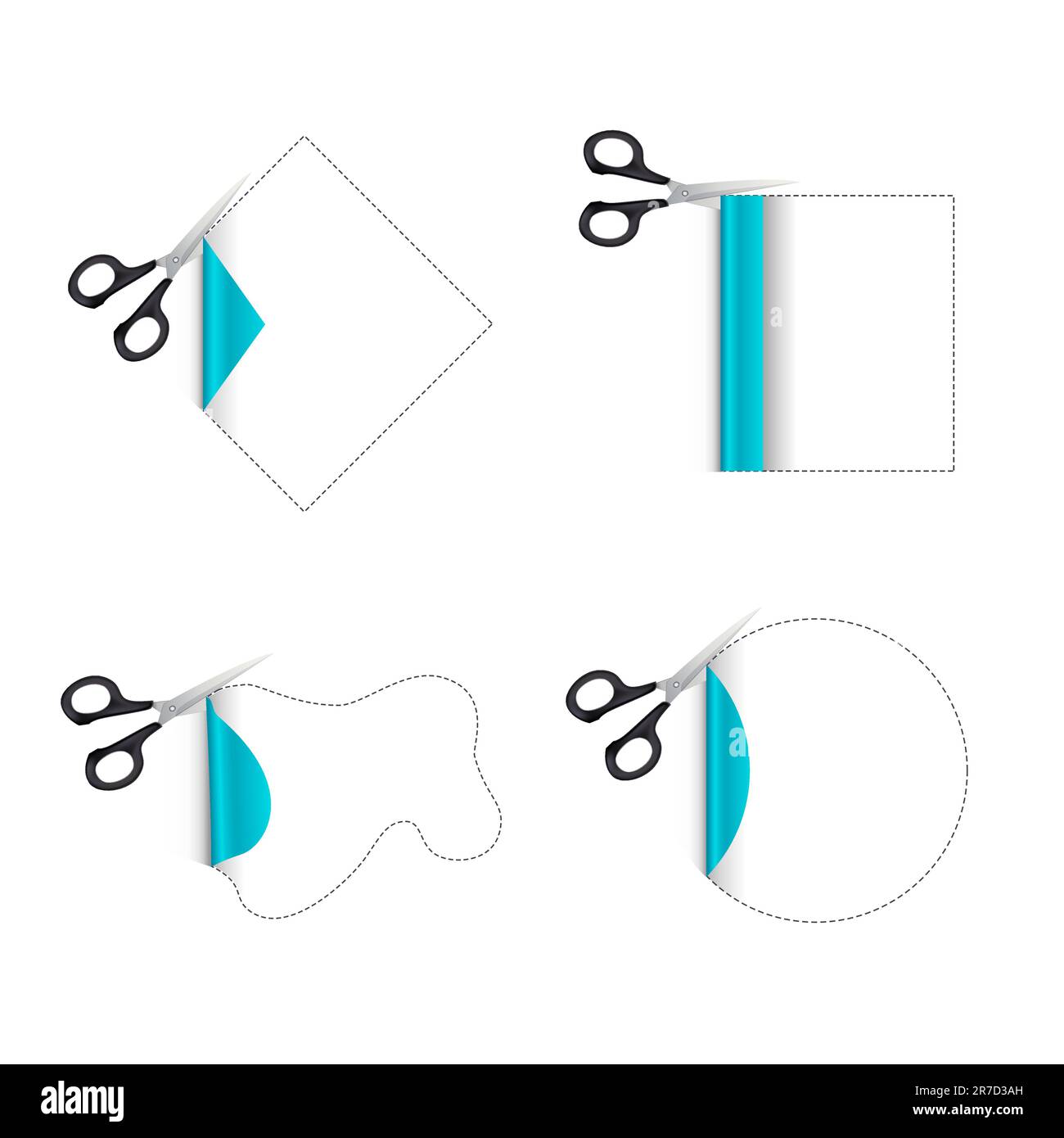 illustration of cutting paper on white background Stock Vector Image ...