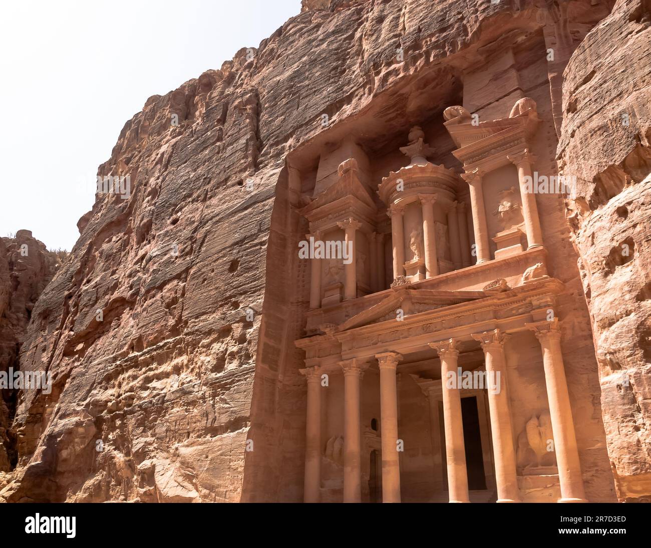 View of Al-Khazneh (The Treasury), one of the most elaborate temples in ...