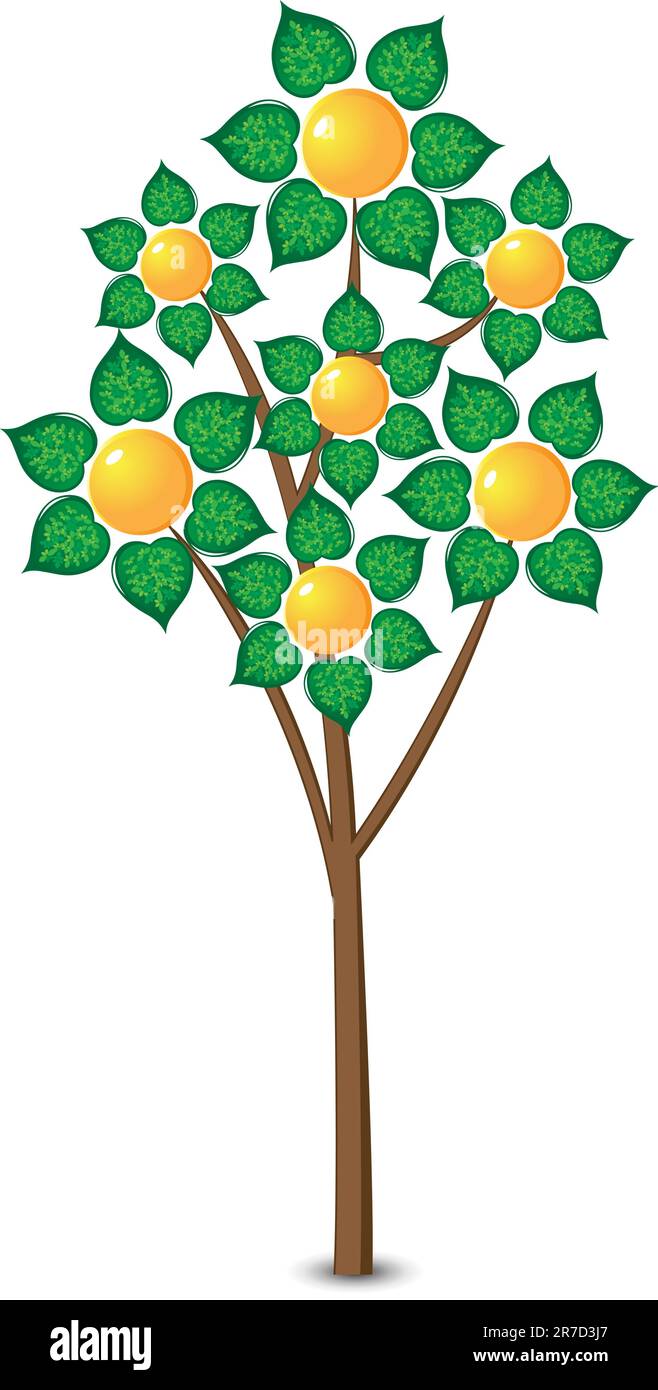 Abstract lemon tree. Illustration on white background Stock Vector ...