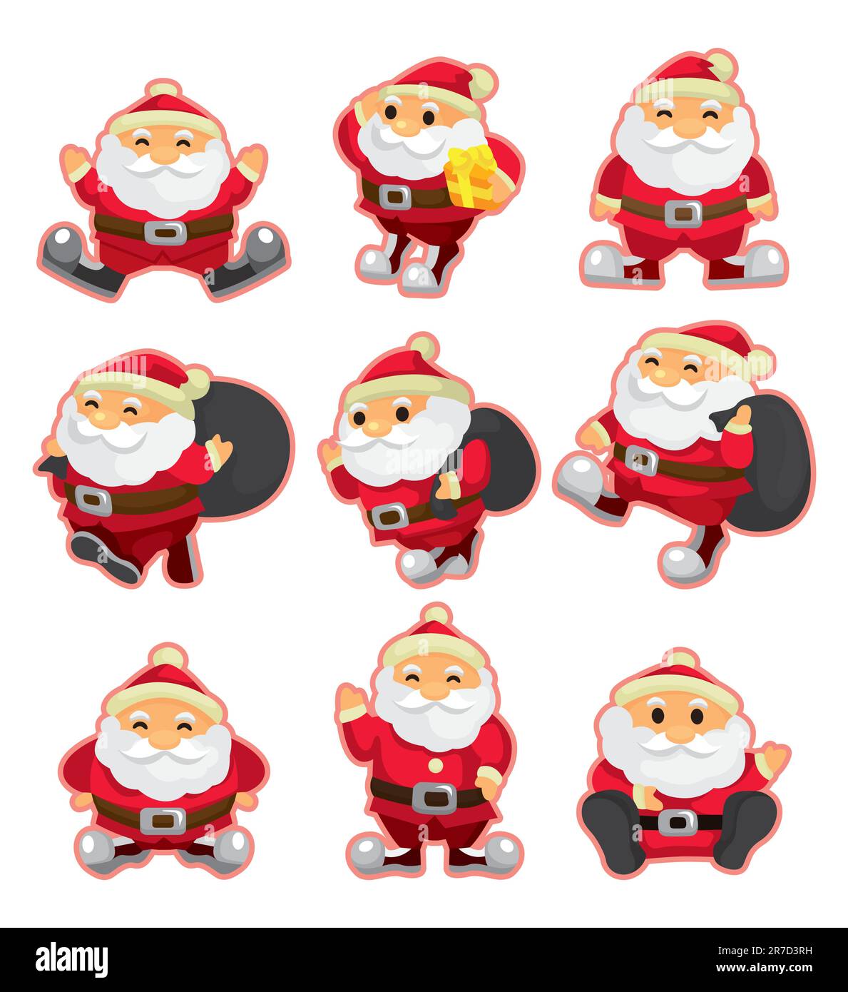 cartoon santa claus Christmas icon set Stock Vector Image & Art - Alamy