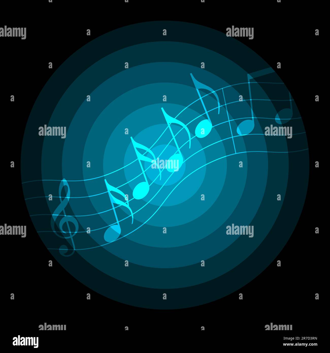 Music Background - Blue Tones on Dark Background Stock Vector Image ...