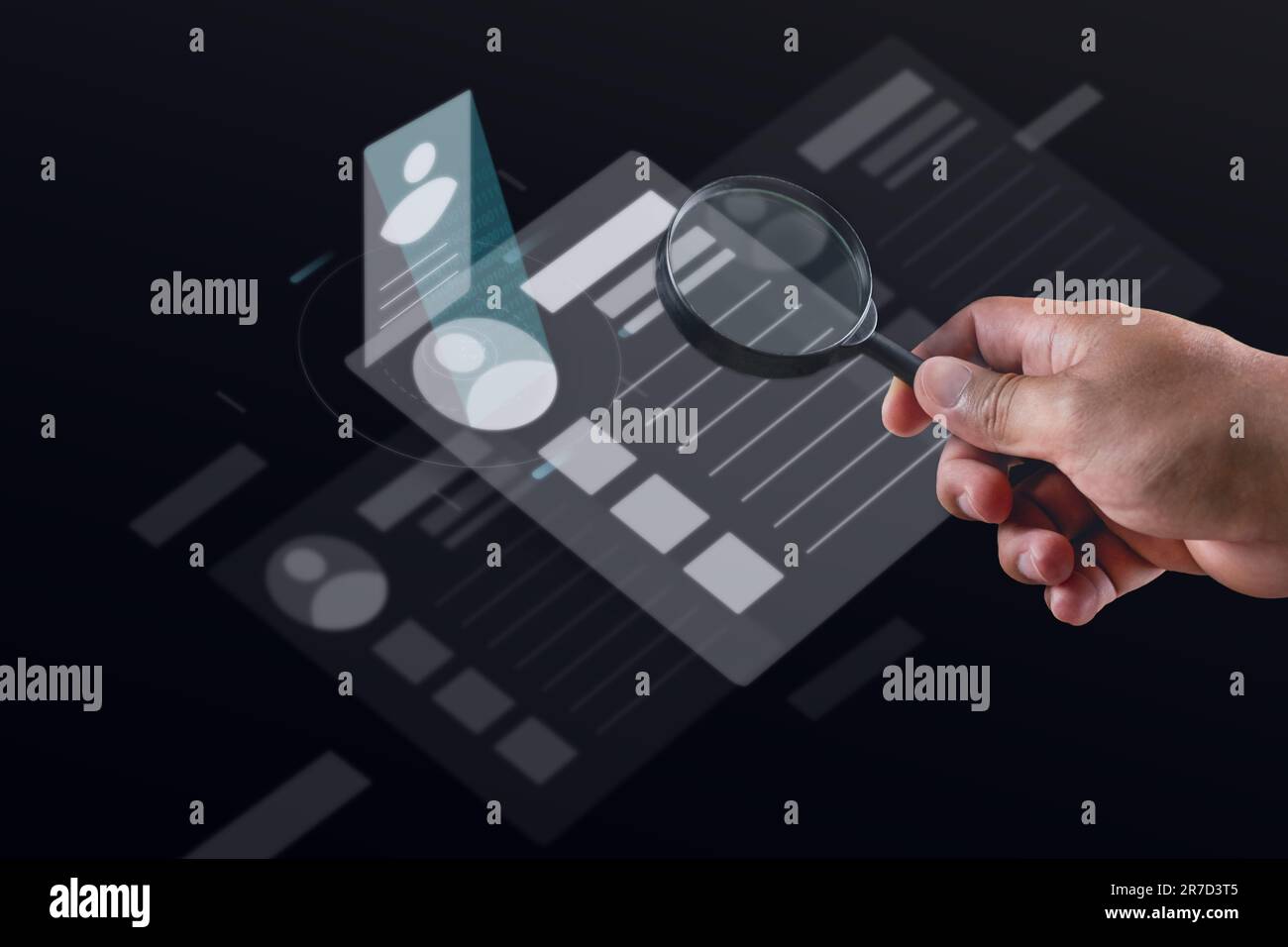 Magnifying glass hr employee finds hi-res stock photography and images ...