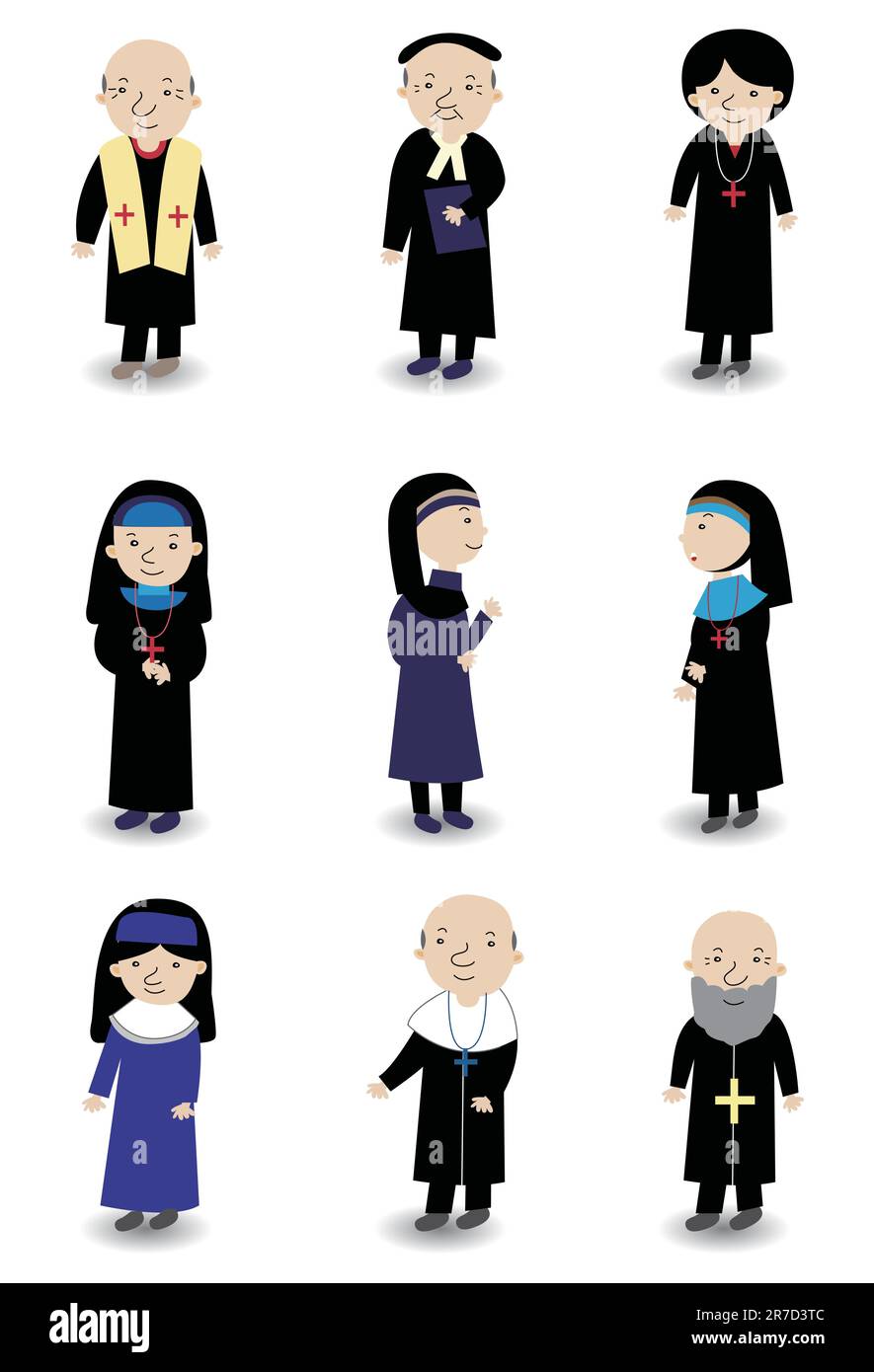cartoon Priest and nun icon set Stock Vector Image & Art - Alamy