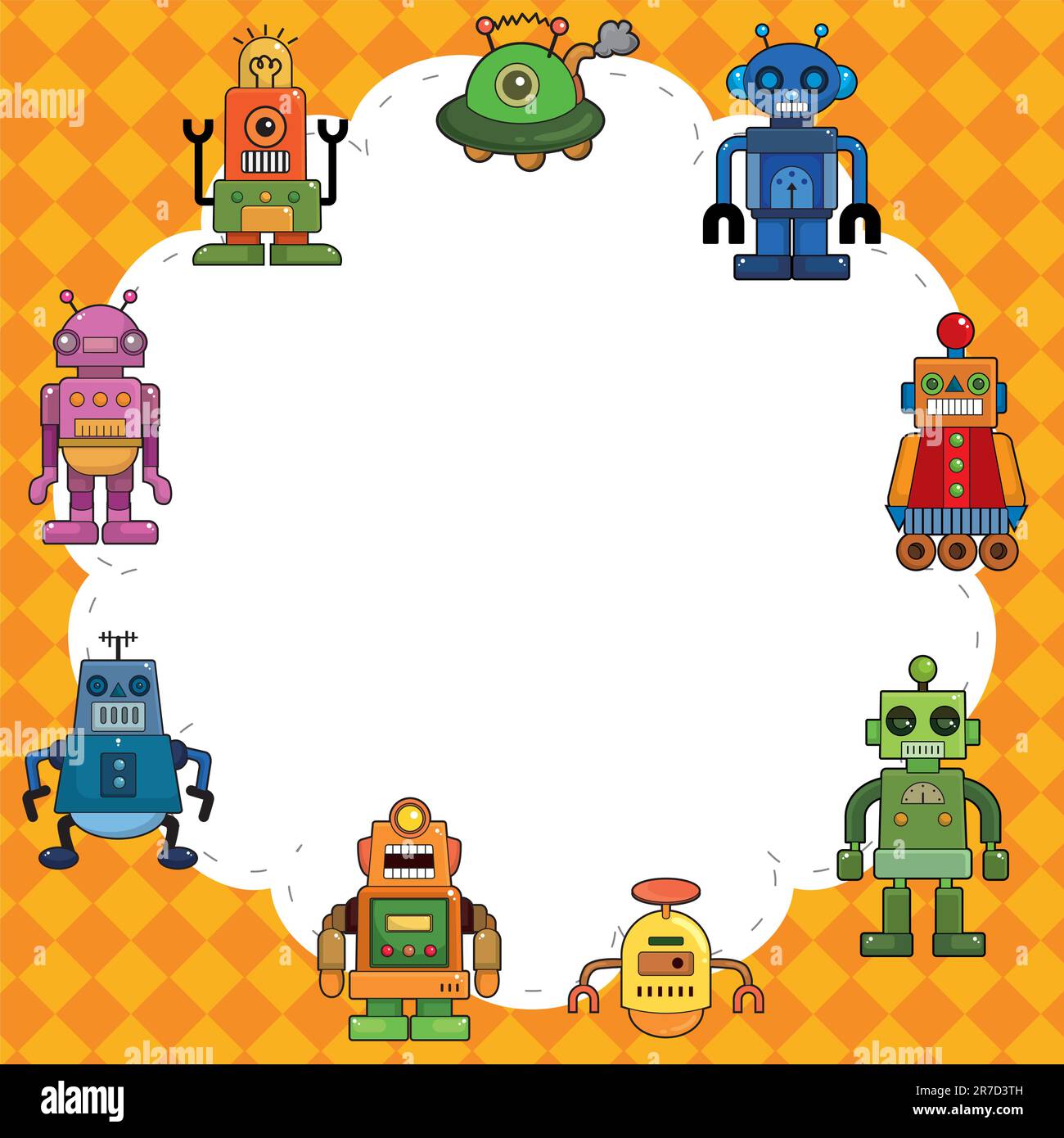 cartoon robot card Stock Vector Image & Art - Alamy