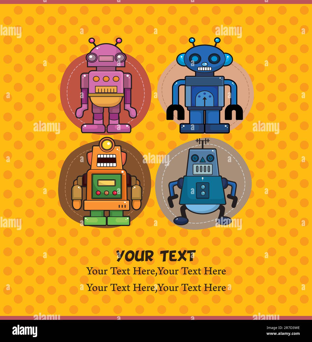 cartoon robot card Stock Vector Image & Art - Alamy