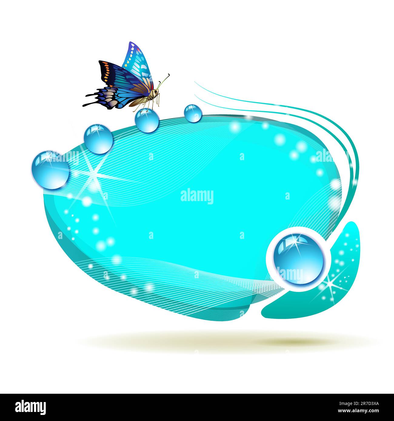 Abstract background with butterfly and drops, isolated on white Stock ...