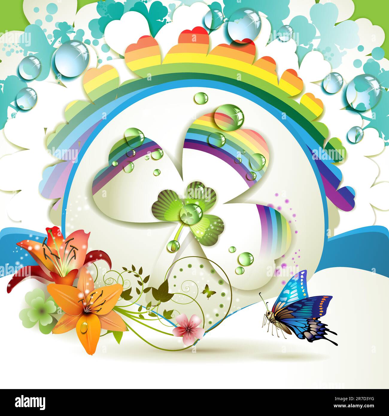 White clover close up Stock Vector Images - Alamy