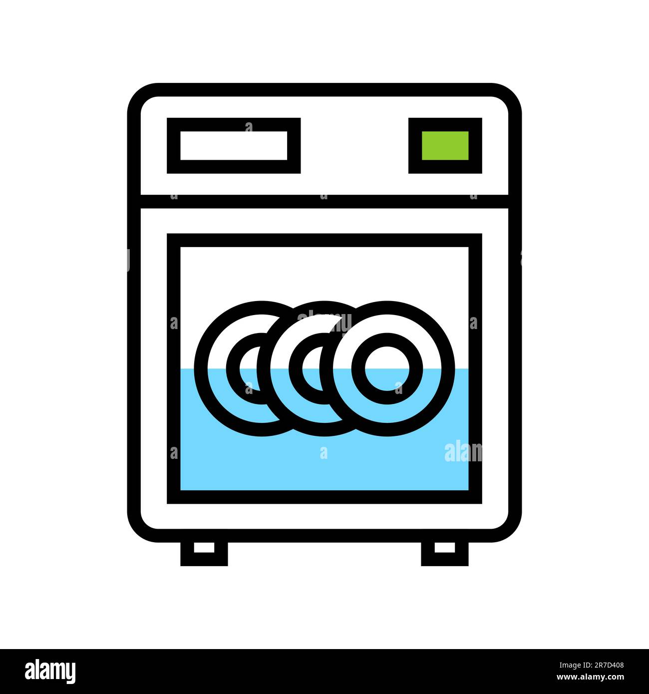 dishwasher color icon. flat vector illustration Stock Vector Image ...