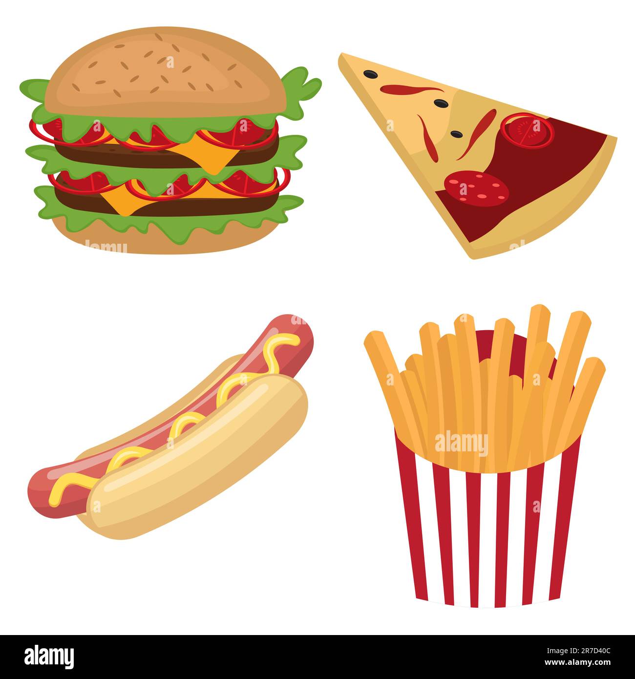 A colorful fast food set Stock Vector Image & Art - Alamy