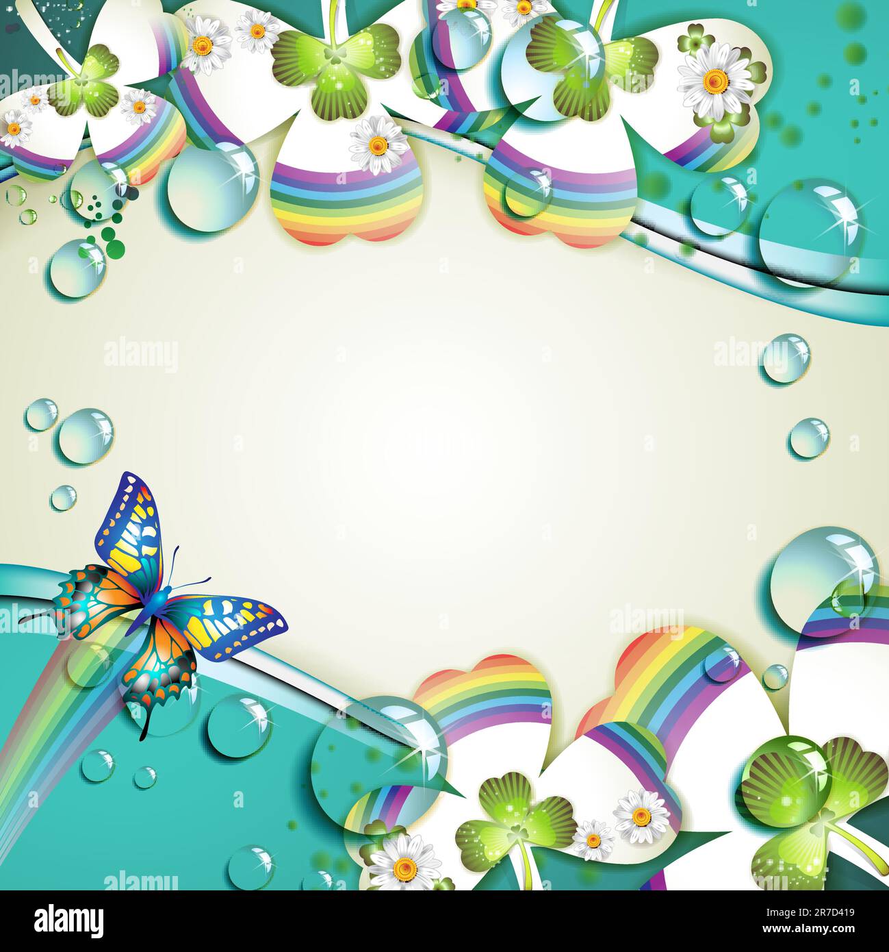 Clover with drops of water over abstract background Stock Vector Image ...