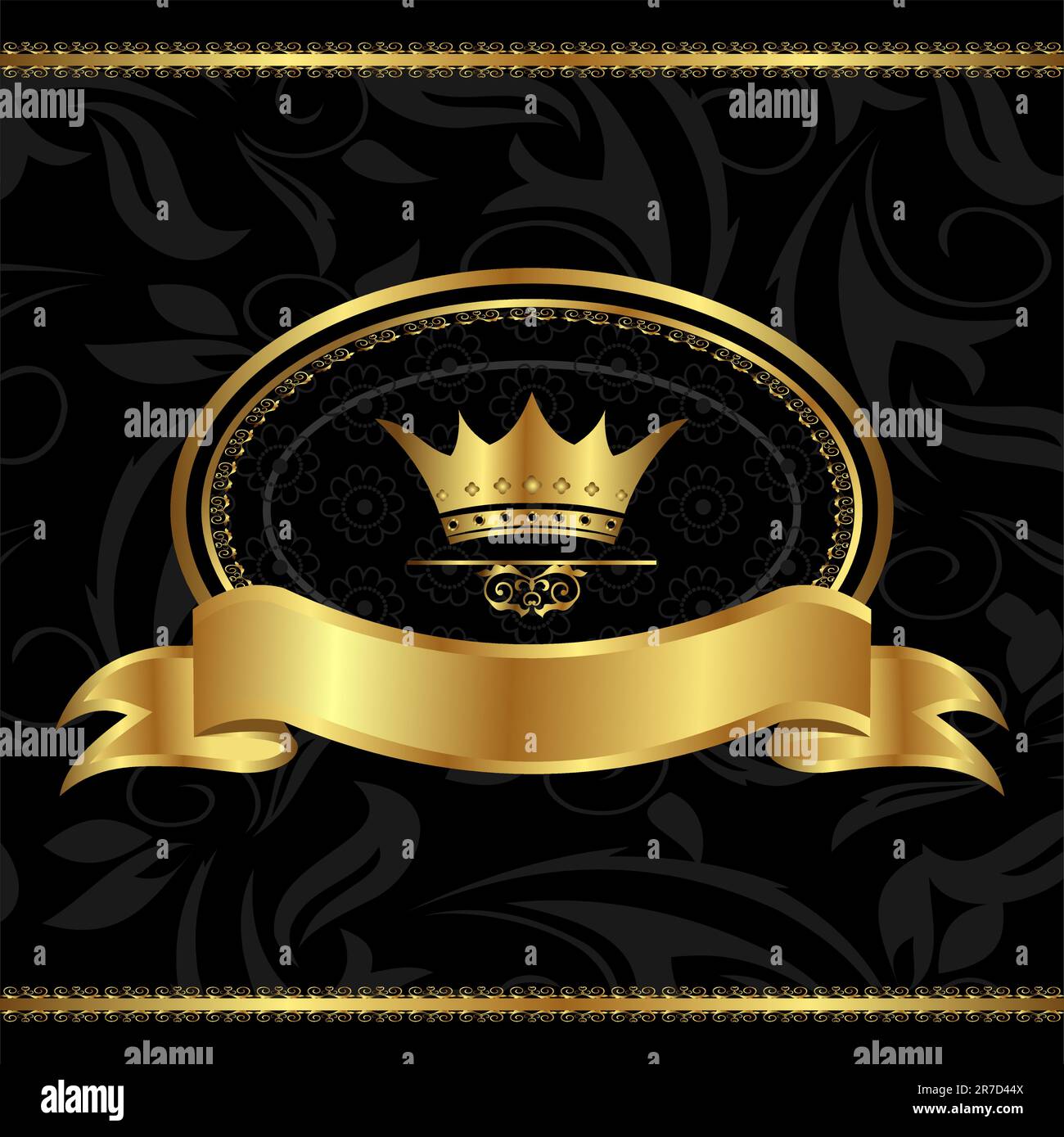 Illustration royal background with golden frame - vector Stock Vector ...