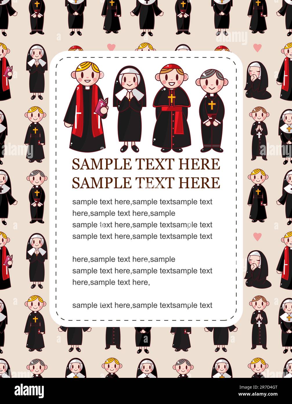 cartoon Priest and nun card Stock Vector Image & Art - Alamy