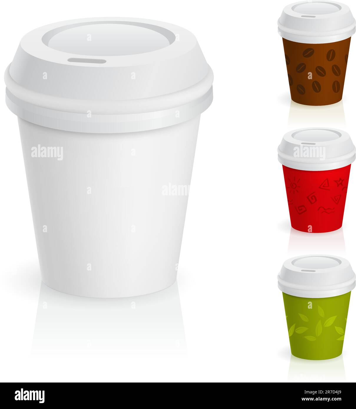 Set of takeaway coffee cups. Illustration on white background Stock ...
