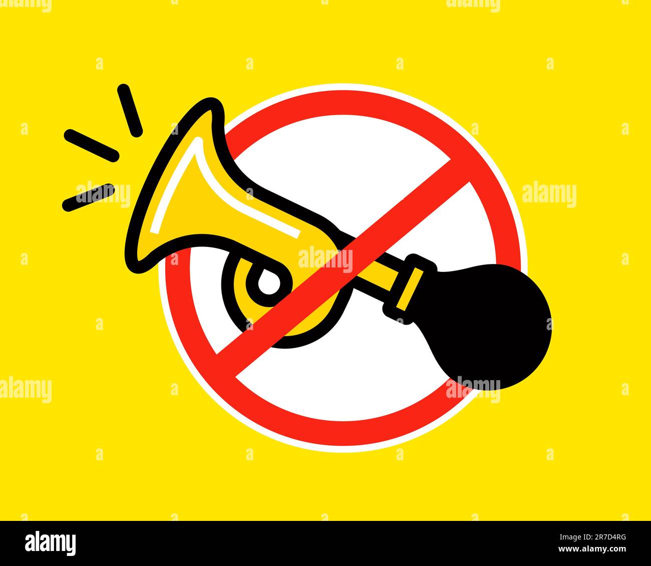 the horn icon is crossed out with a red line. silent mode. flat vector ...