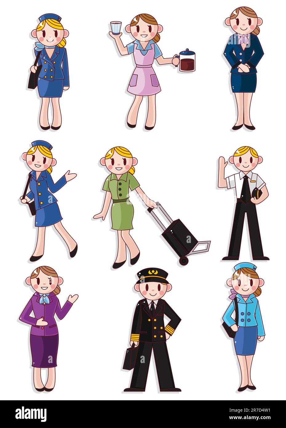 cartoon flight attendant/pilot icon Stock Vector Image & Art - Alamy