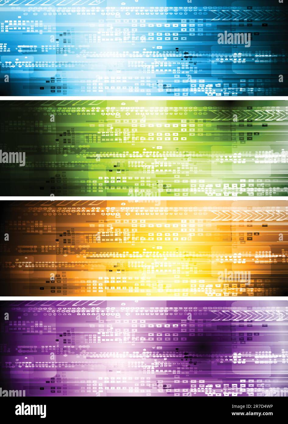 Technical vector banners, four colours. Eps 10 Stock Vector Image & Art ...