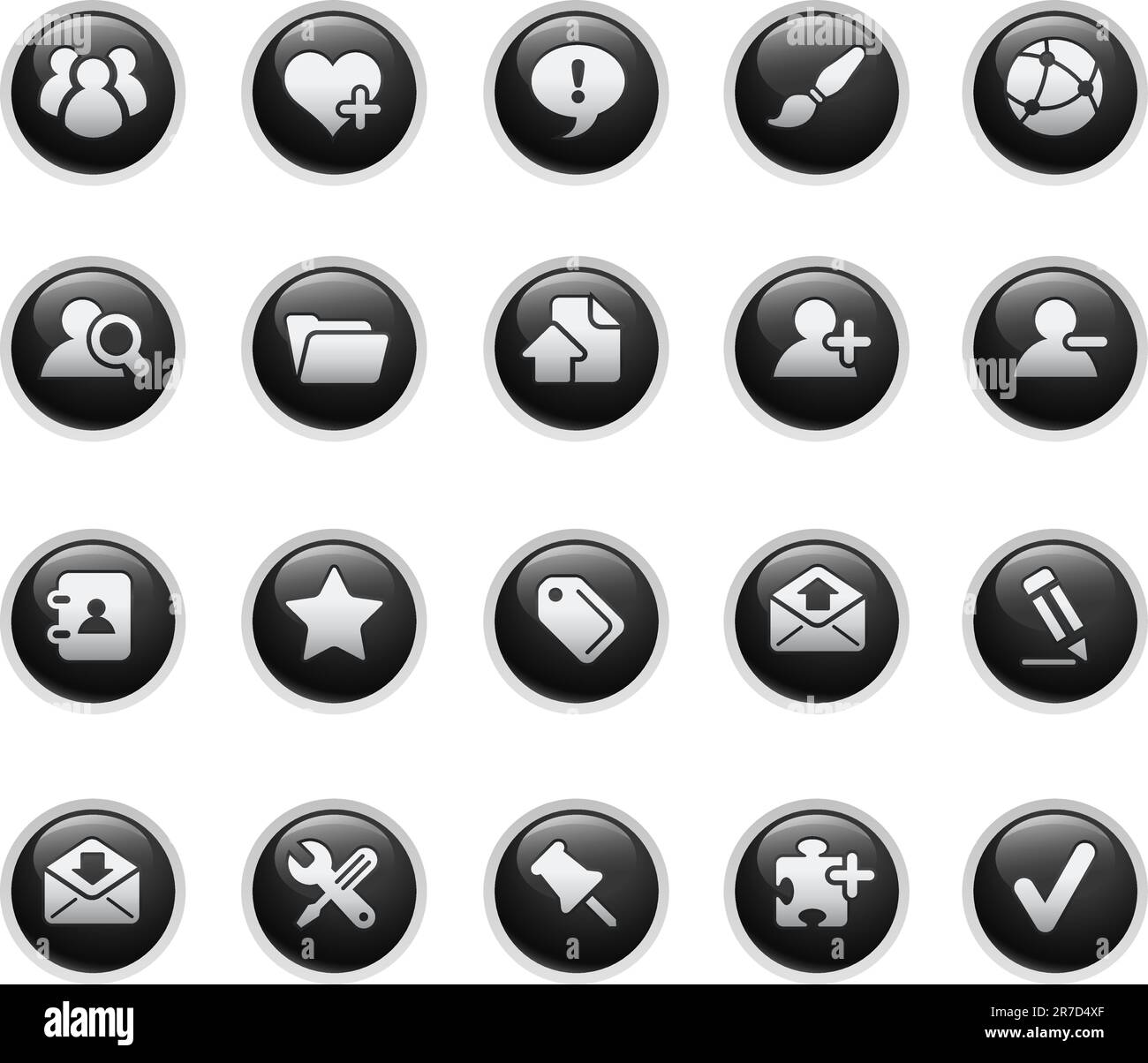 Set check mark icons Black and White Stock Photos & Images - Alamy