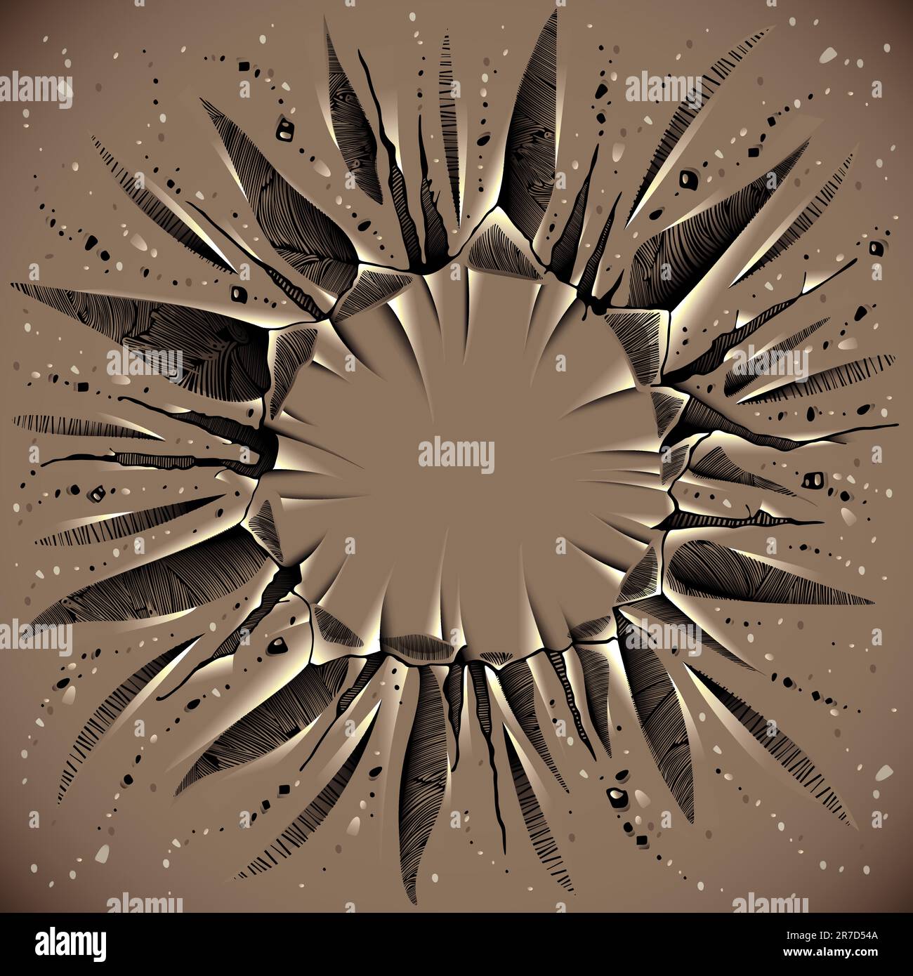 Vector illustration of blast hole. Put your logo inside Stock Vector ...