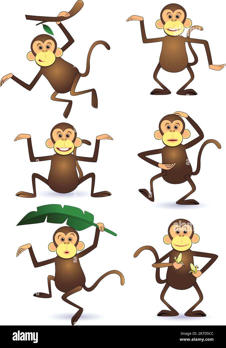 Cute monkey cartoon vector Stock Vector Image & Art - Alamy