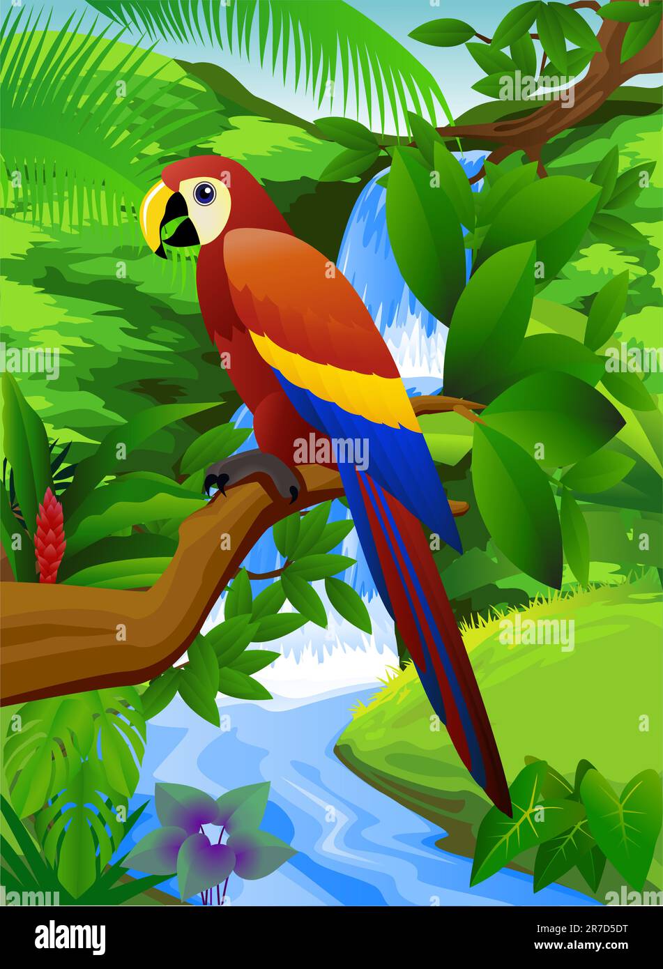 Waterfall aviary Stock Vector Images - Alamy
