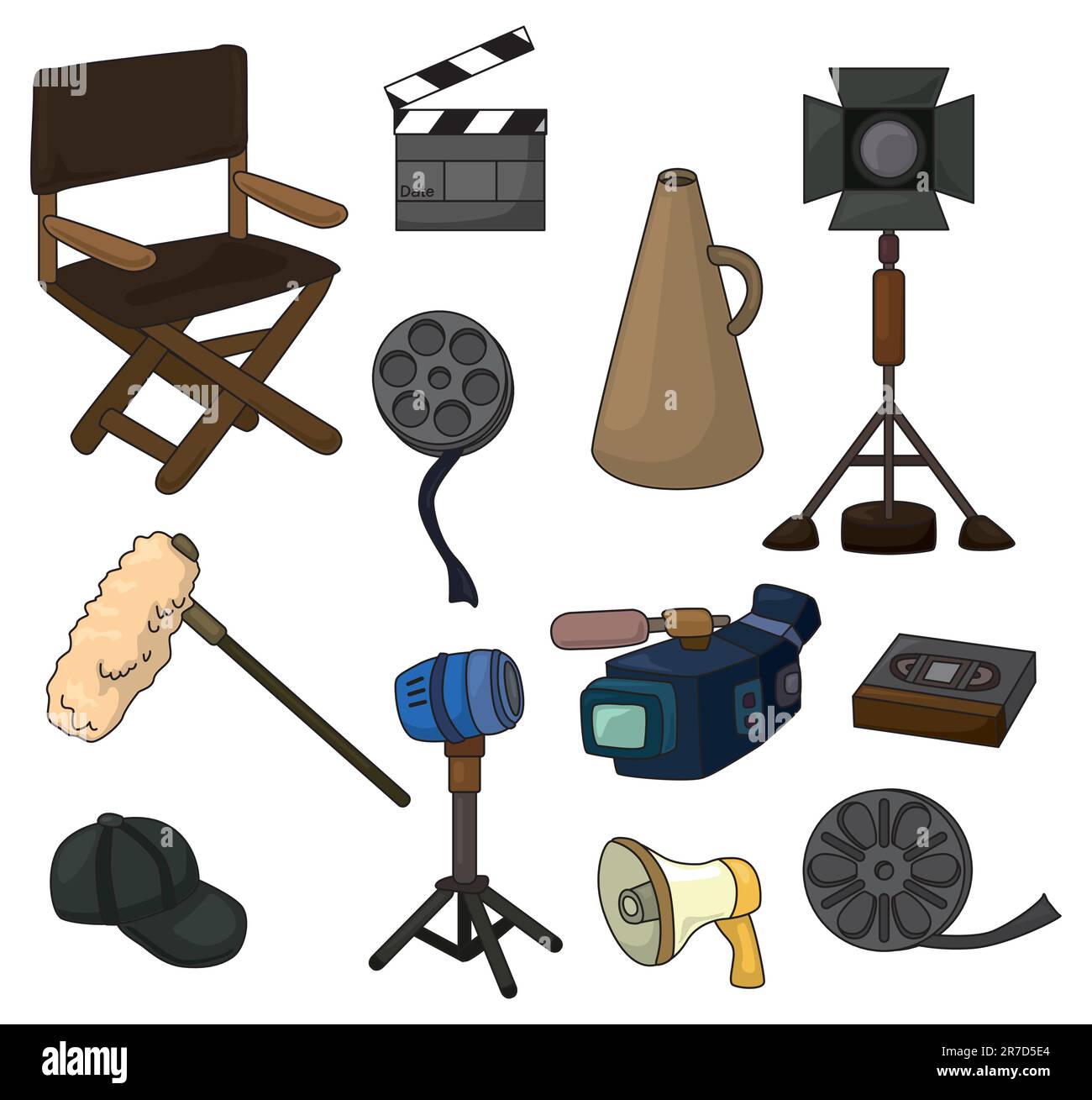 cartoon movie equipment icon set Stock Vector Image & Art - Alamy