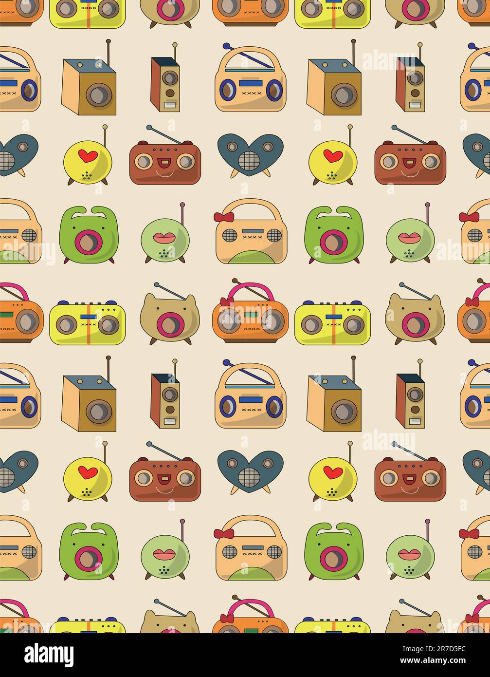 Seamless Radio Pattern Stock Vector Image And Art Alamy