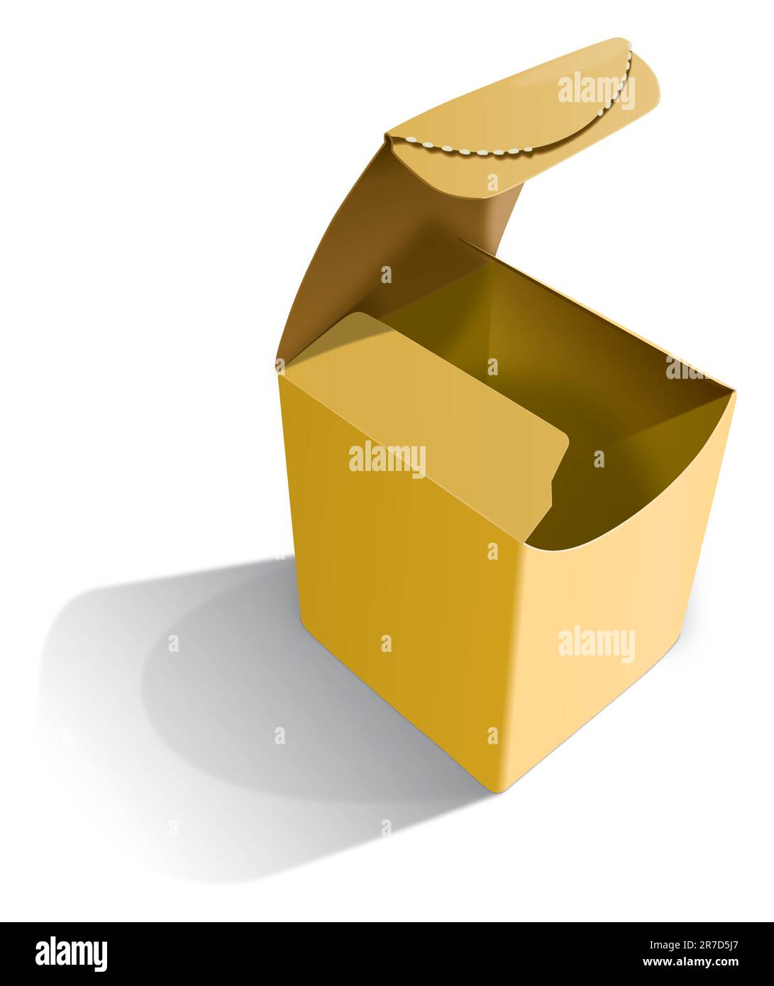 A vector image of an open product container with the lid raised (empty ...