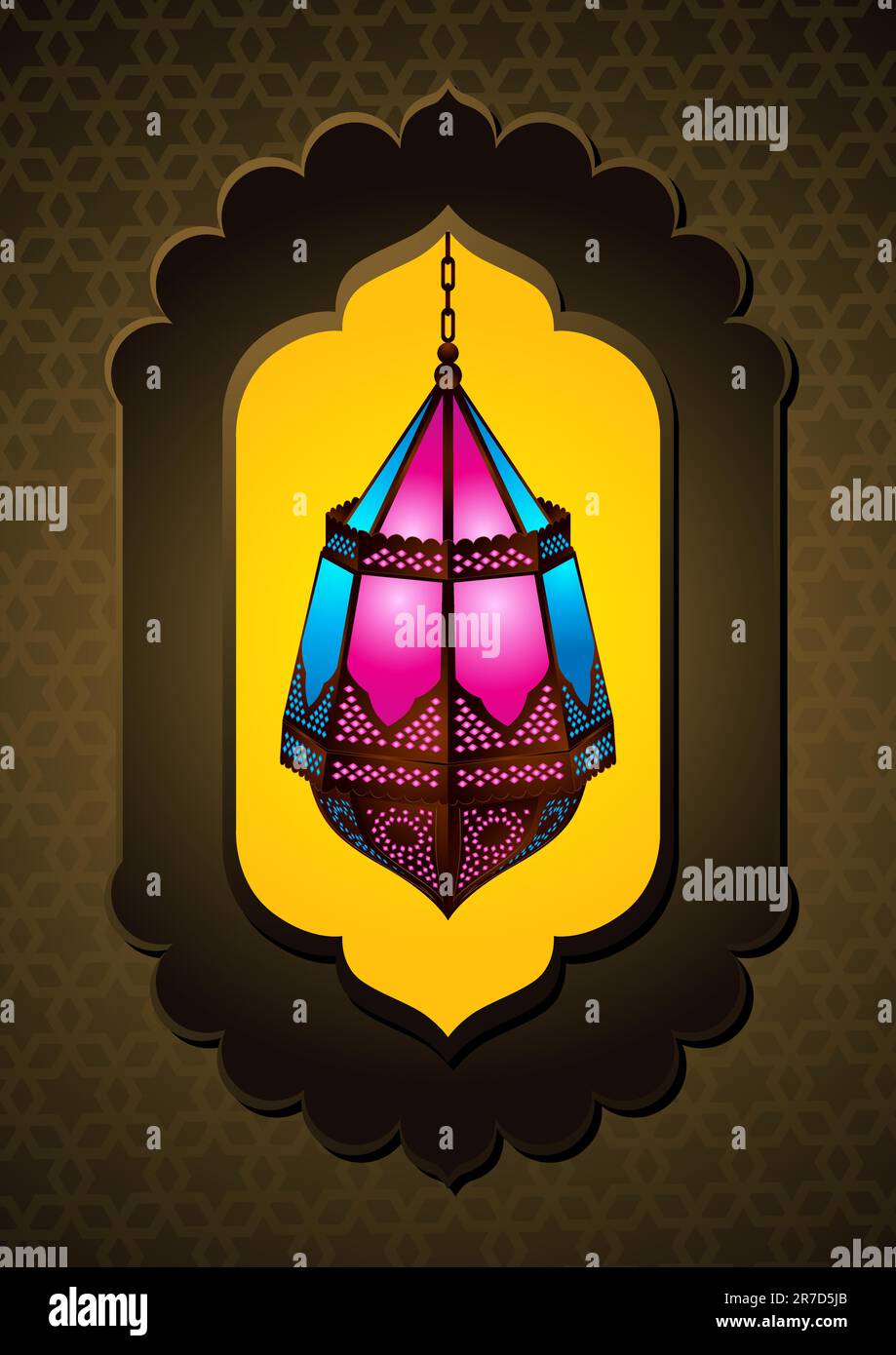 Beautiful Islamic Lamp in arch - Vector Illustration Stock Vector Image ...