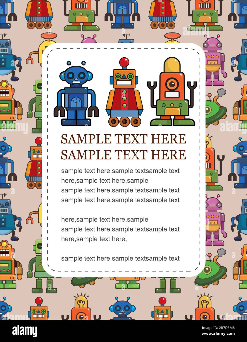 cartoon robot card Stock Vector Image & Art - Alamy