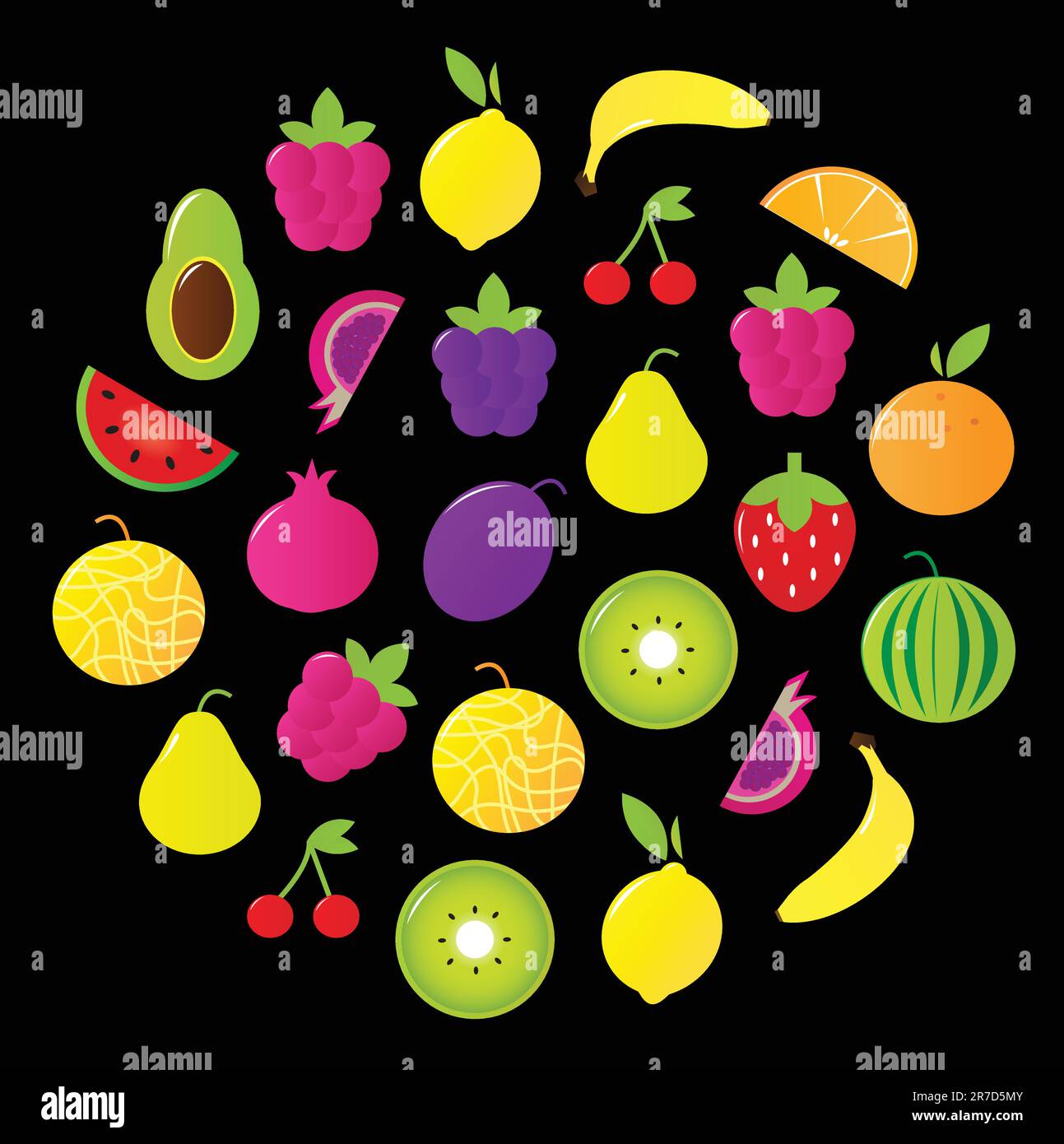 Vibrant orange fruit slices Stock Vector Images - Alamy
