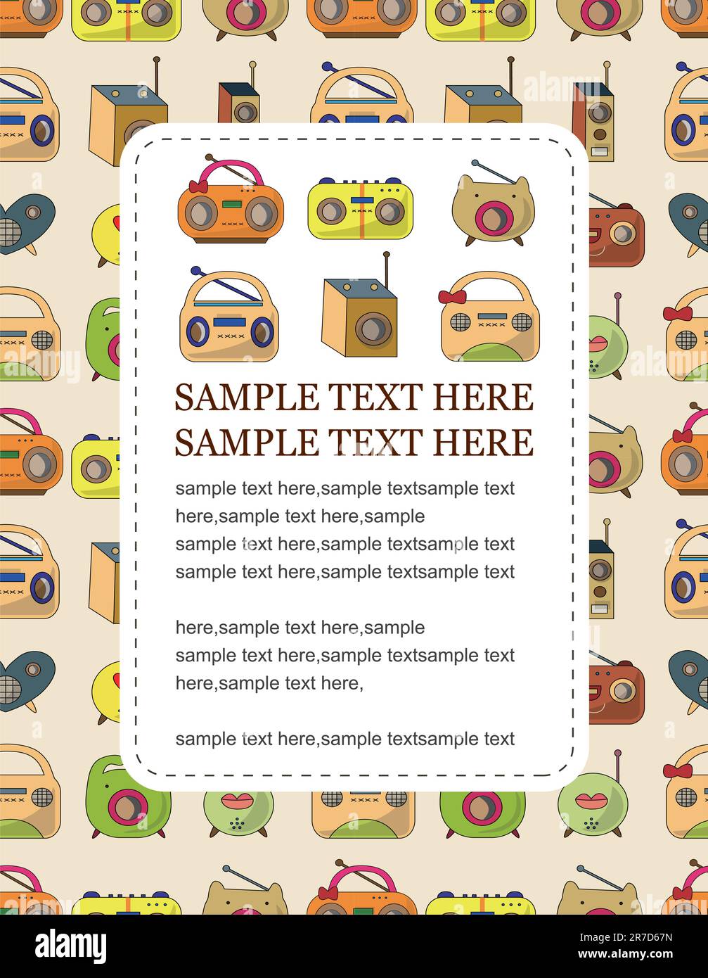 cartoon radio card Stock Vector Image & Art - Alamy