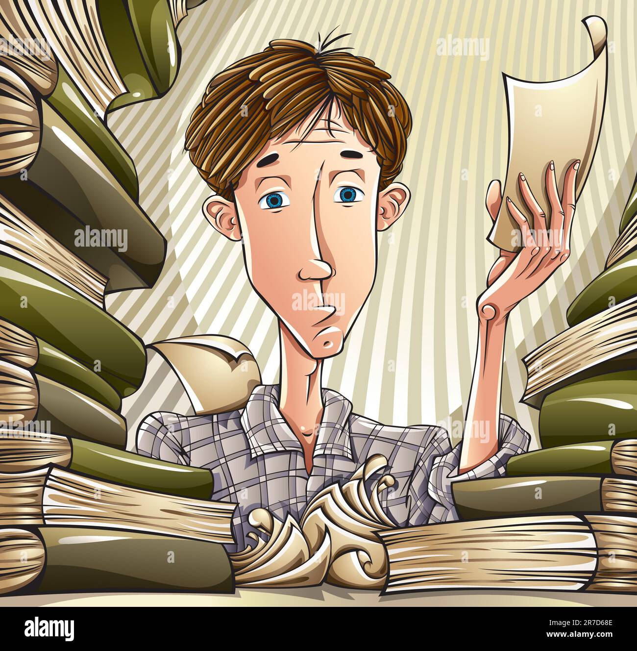 Exam papers pile Stock Vector Images - Alamy