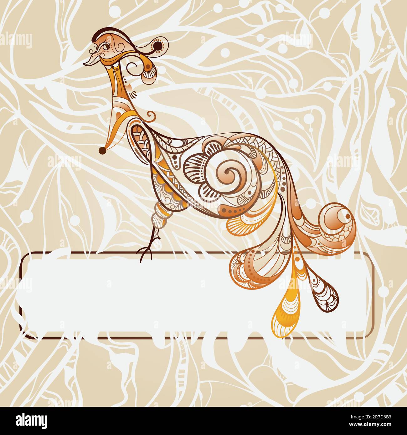 vector abstract fairy peacock holding frame for your text Stock Vector ...