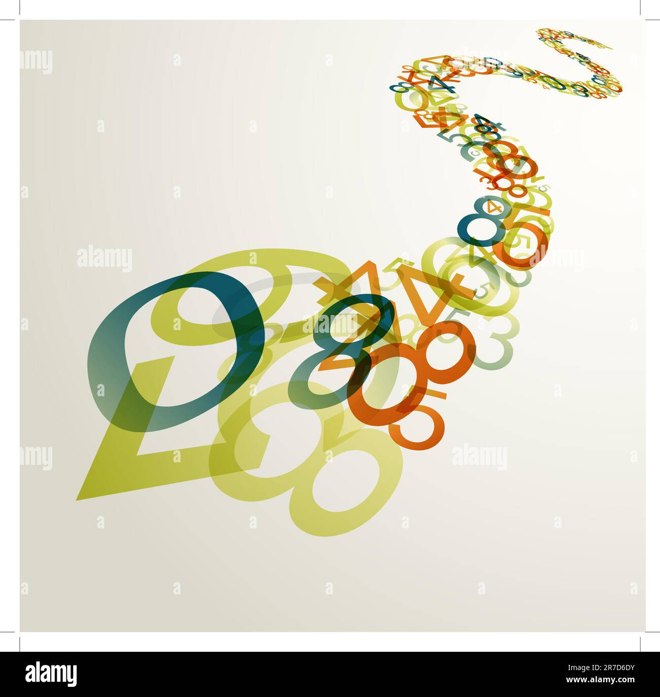 Abstract retro background with colorful rainbow numbers Stock Vector ...
