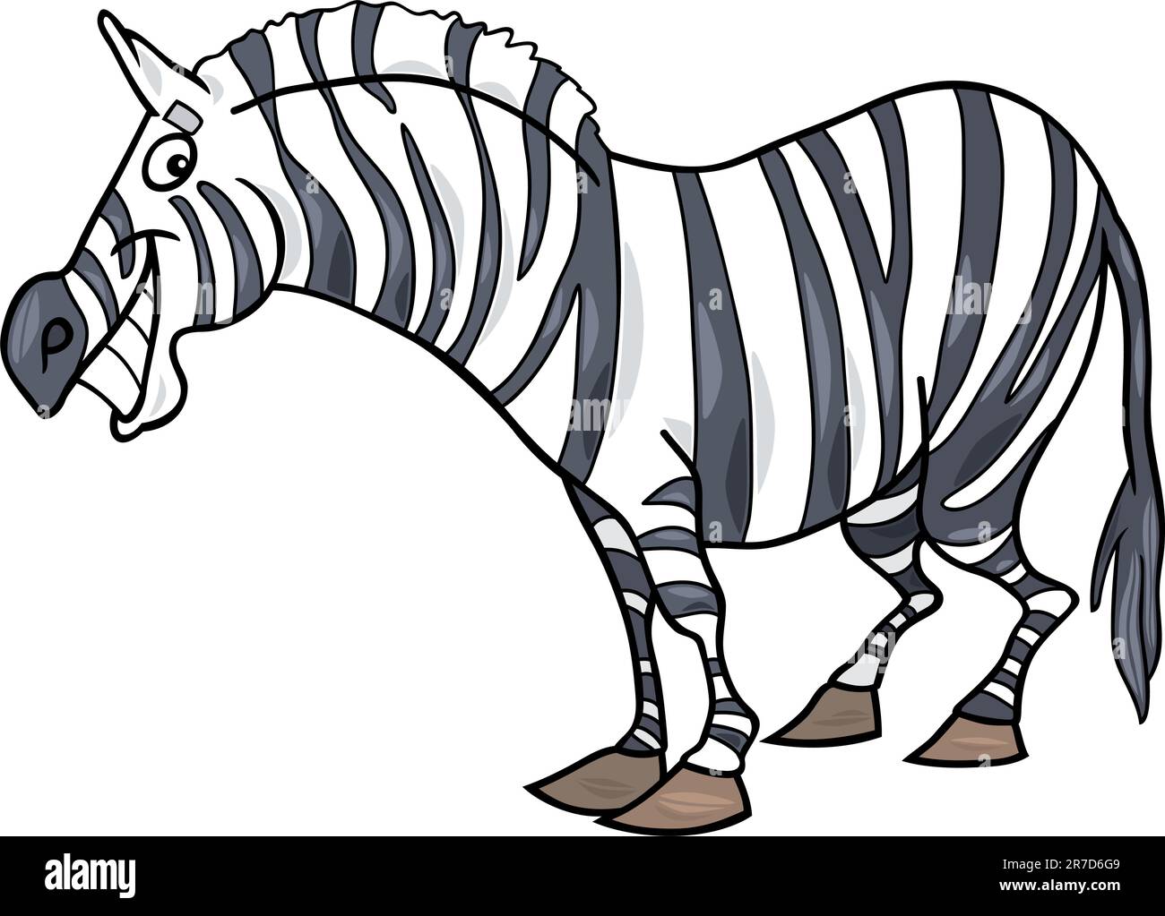 cartoon illustration of funny african zebra Stock Vector Image & Art ...