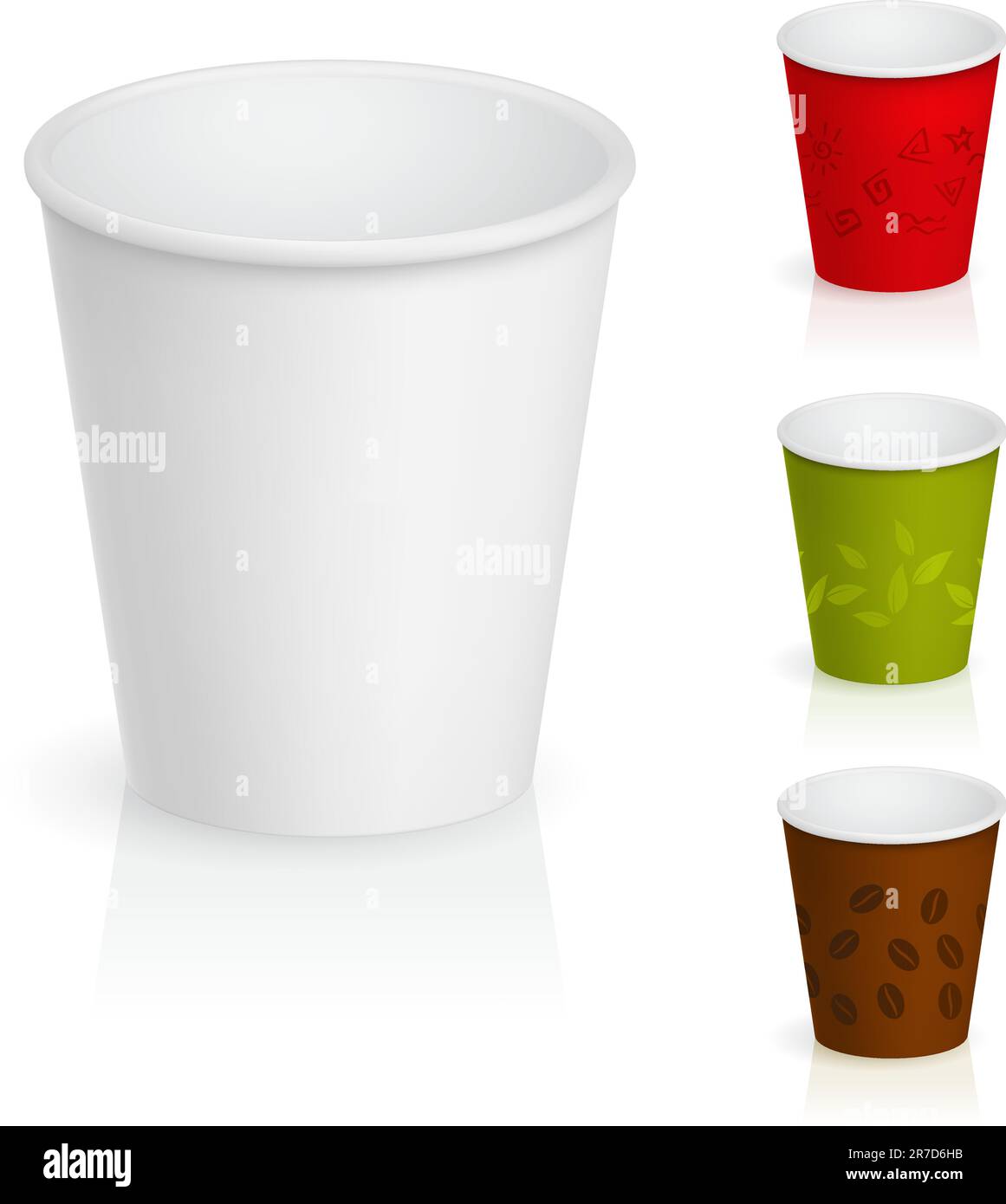 Set of empty cardboard coffee cups. Illustration on white background ...