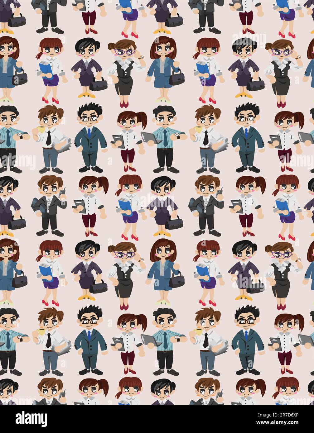 seamless cartoon office worker pattern Stock Vector Image & Art - Alamy